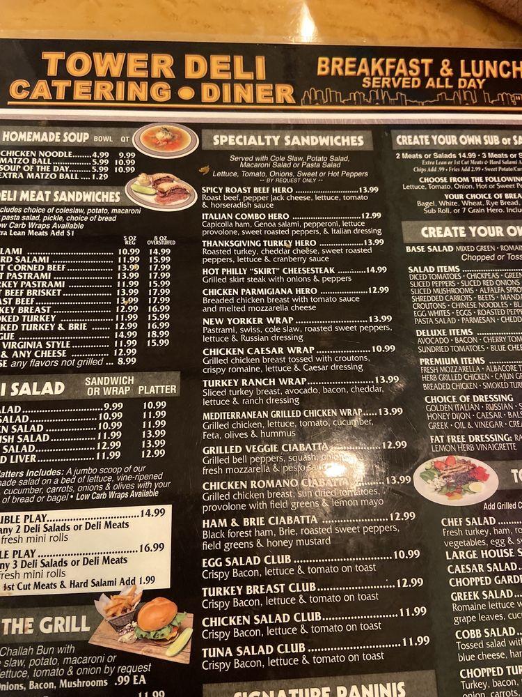 Menu at Tower Deli and Diner restaurant, Davie, S University Dr