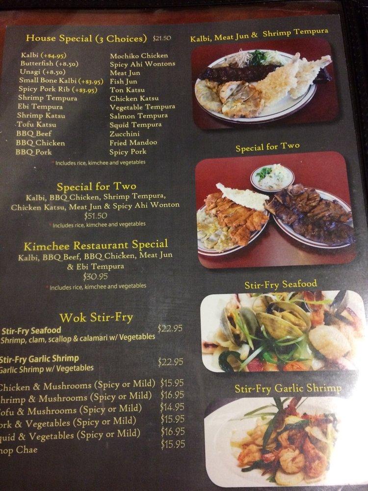 Menu at Kim Chee Restaurant 7, Aiea
