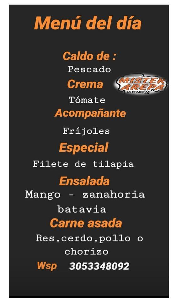 Carta del restaurante MÍSTER AREPA LA PRADERA, Dosquebradas