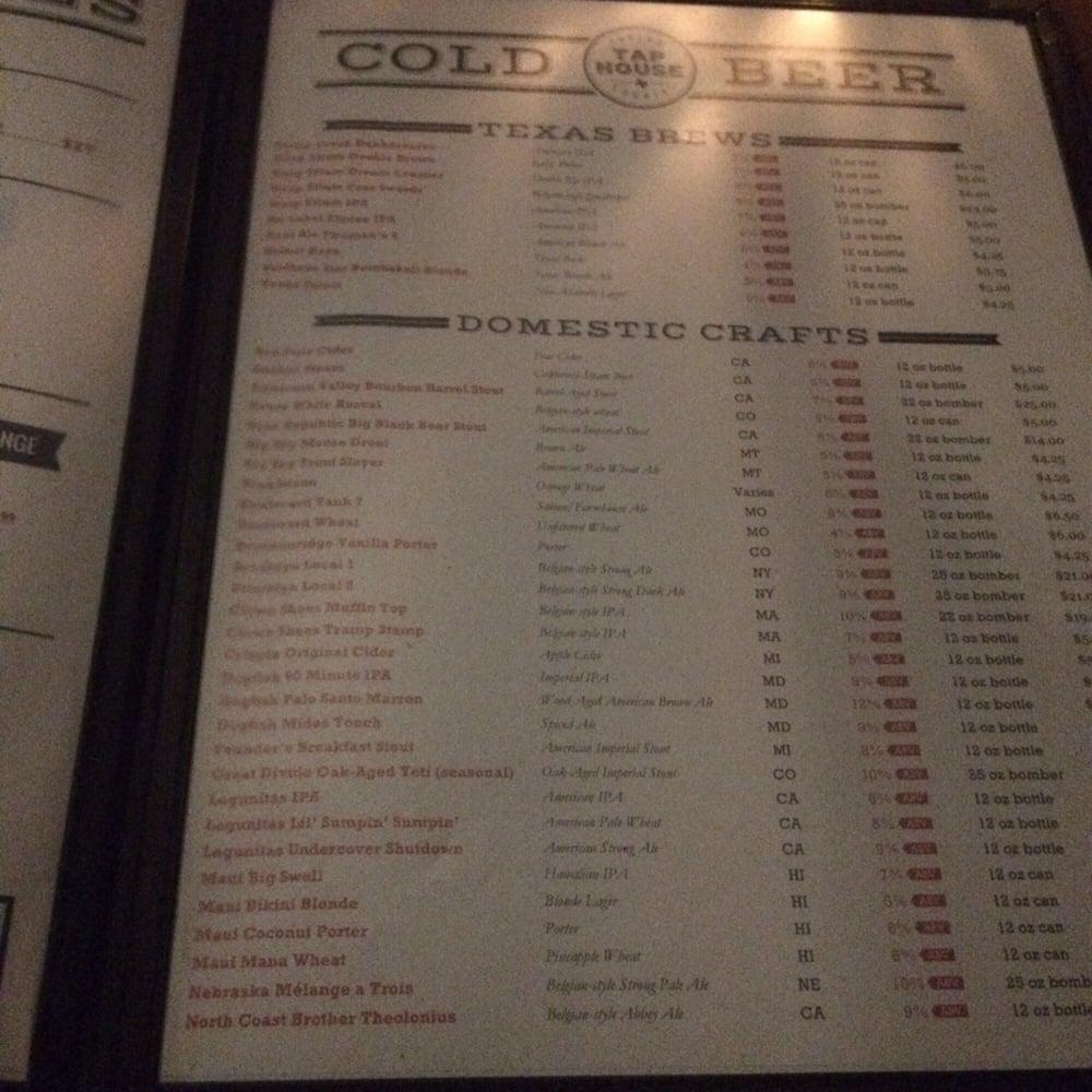 Menu at Taylor County Taphouse pub & bar, Abilene, Catclaw Dr