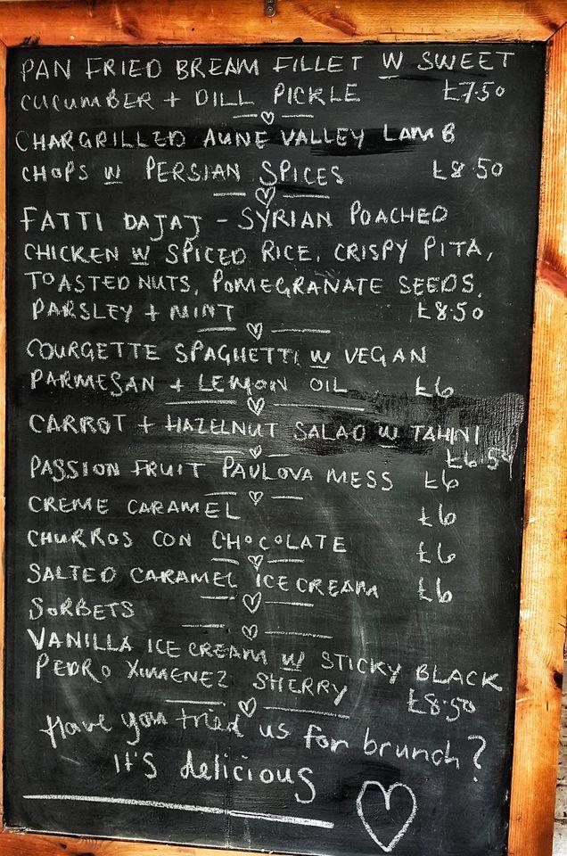 Menu at The Old Bakery, Kingsbridge