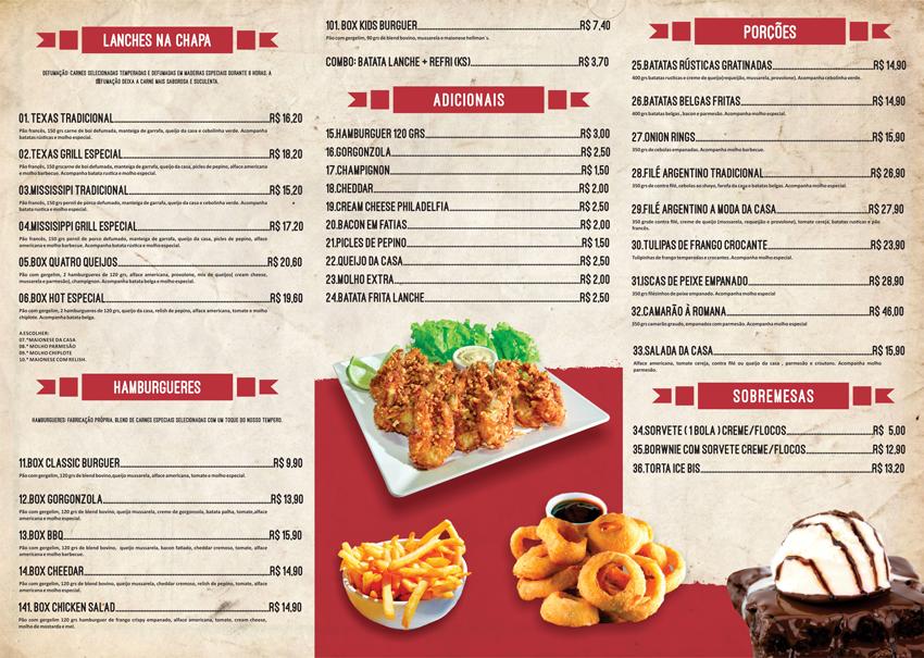 Menu em Grillbox pub & Bar, Paranaguá