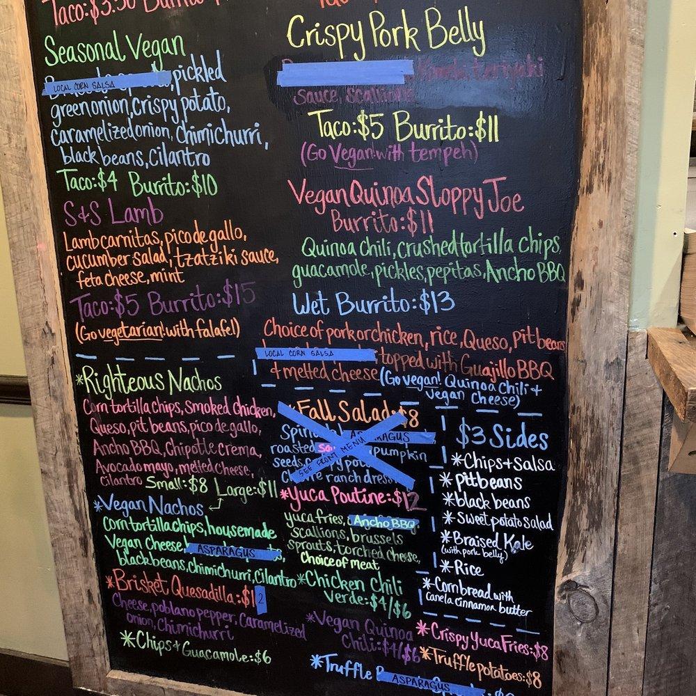 Menu at Righteous Cuisine restaurant, Grand Haven