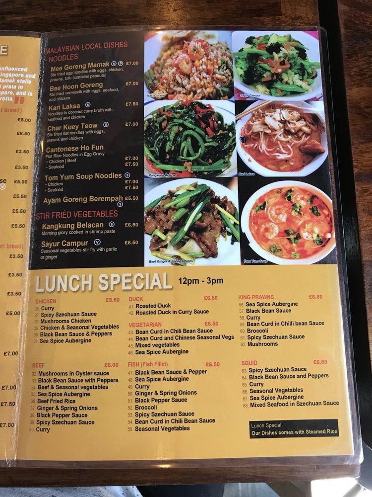 Menu at Roti King restaurant, London, Euston