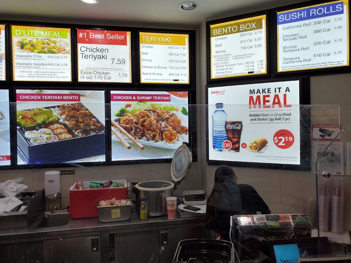 Menu at Sarku Japan restaurant, Towson, 825 Dulaney Valley Road Space #3310