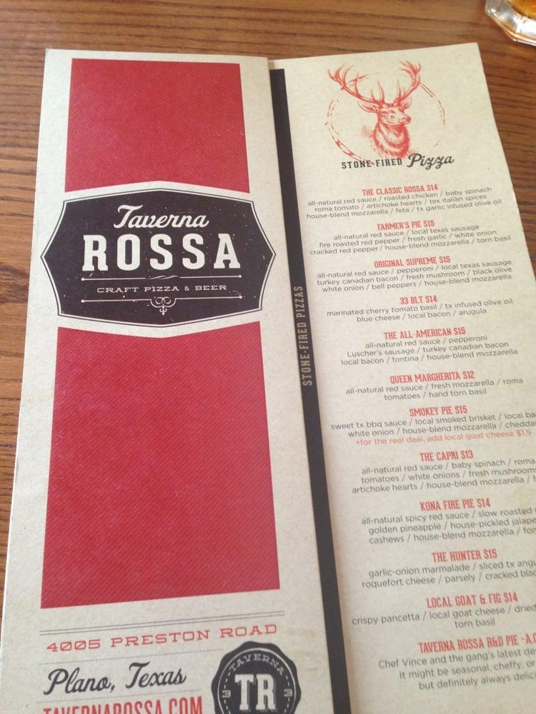 Menu at Taverna Rossa pub & bar, Plano