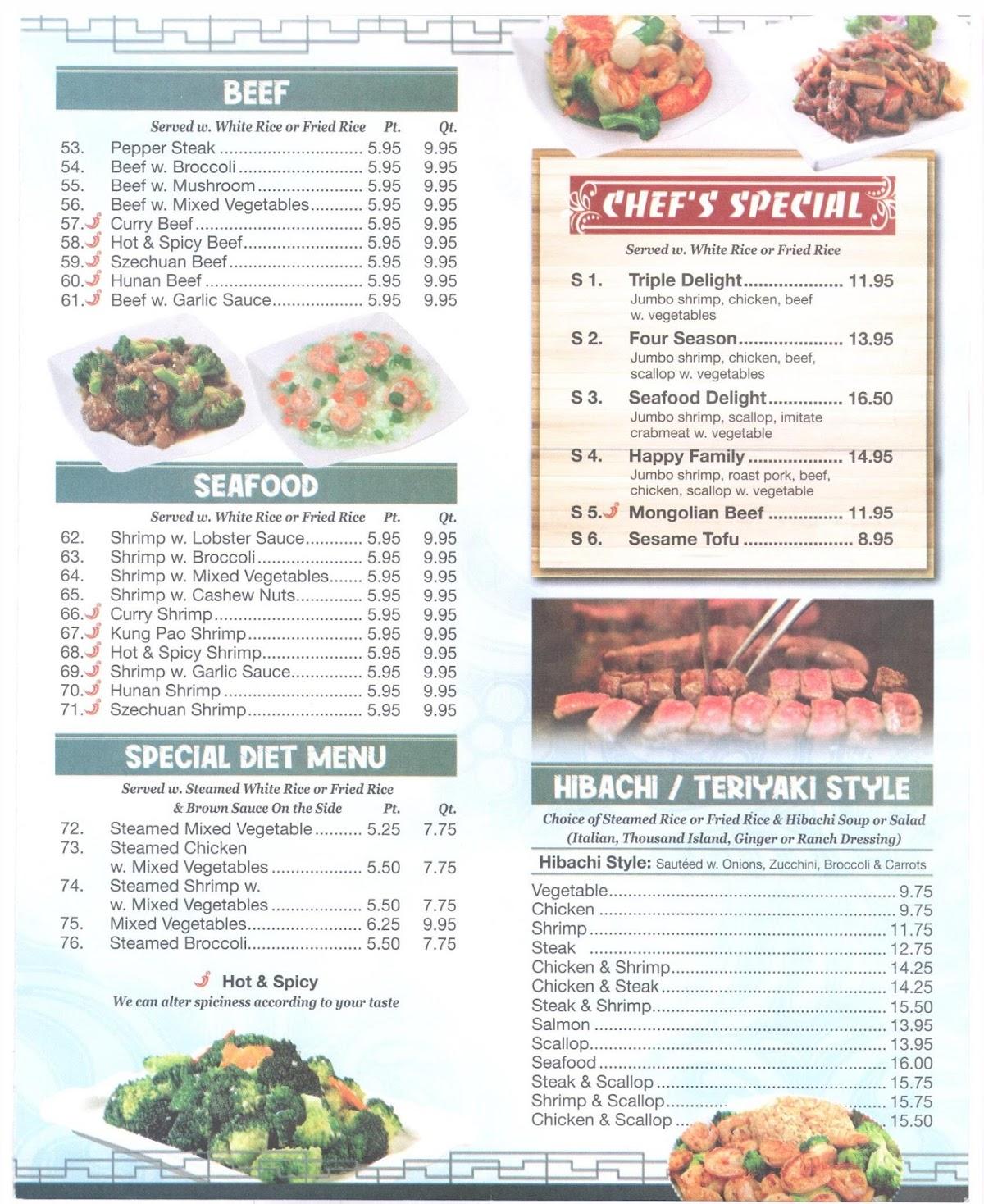 Menu at C & Z Grill restaurant, Graham