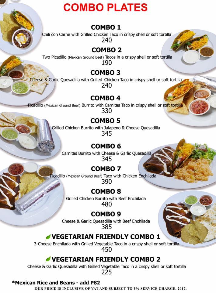 Menu at Mexicali - SM North Edsa restaurant, Quezon City