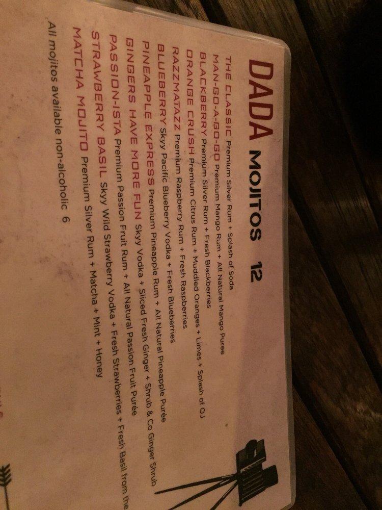 Menu at Dada pub & bar, Delray Beach