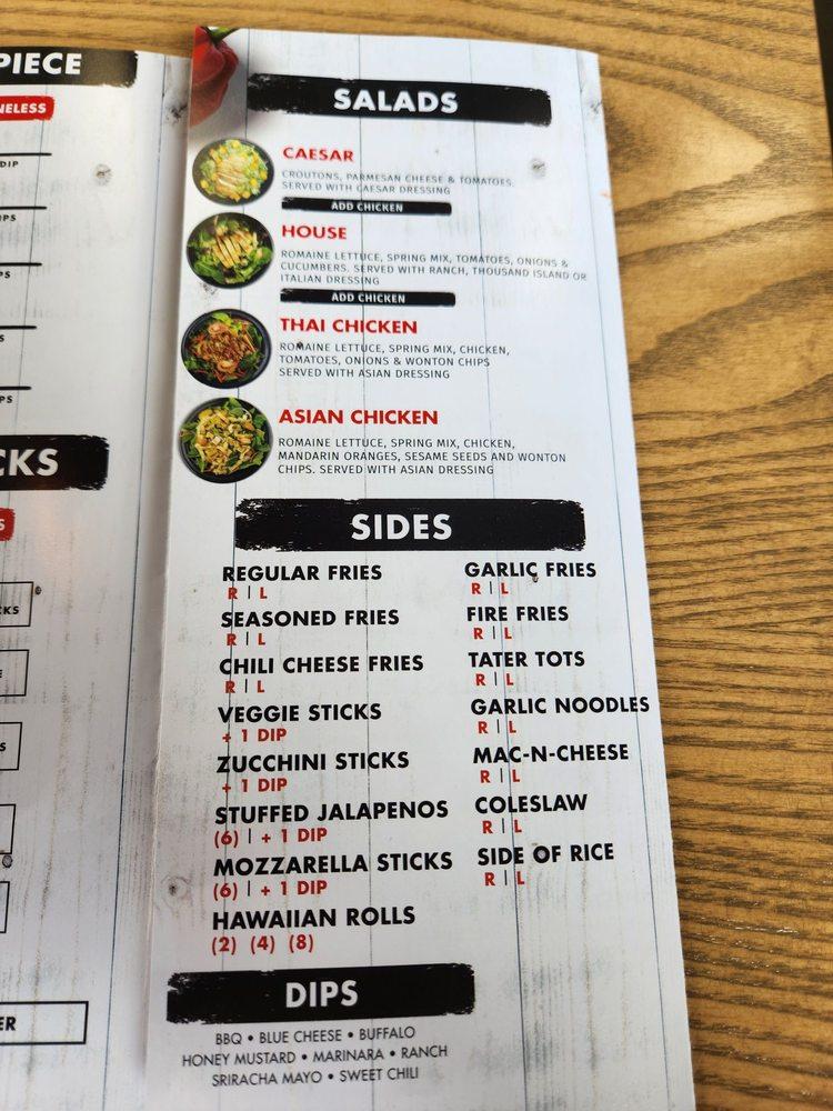 Menu at Fire Wings Tracy restaurant, Tracy