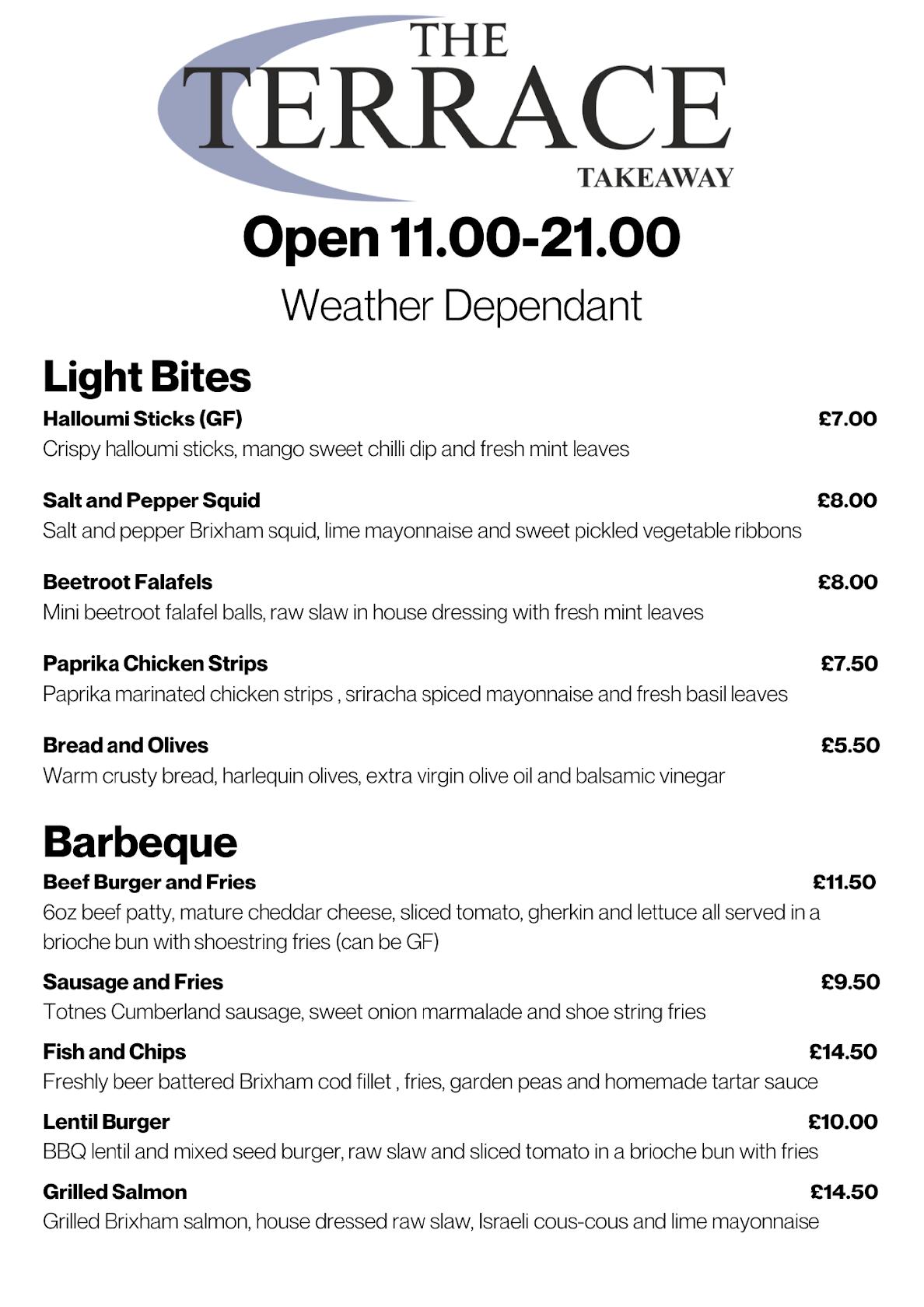 Menu at Osborne Hotel restaurant, Torquay