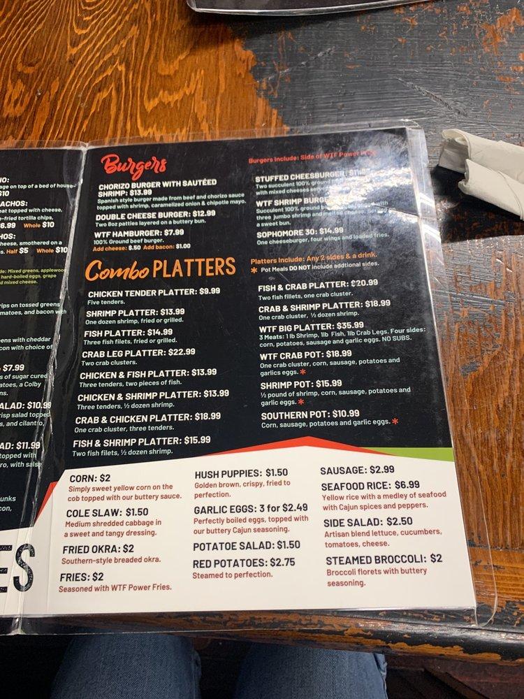 Menu at WTF@ Starkville restaurant, Starkville, 121 Dr Martin Luther ...