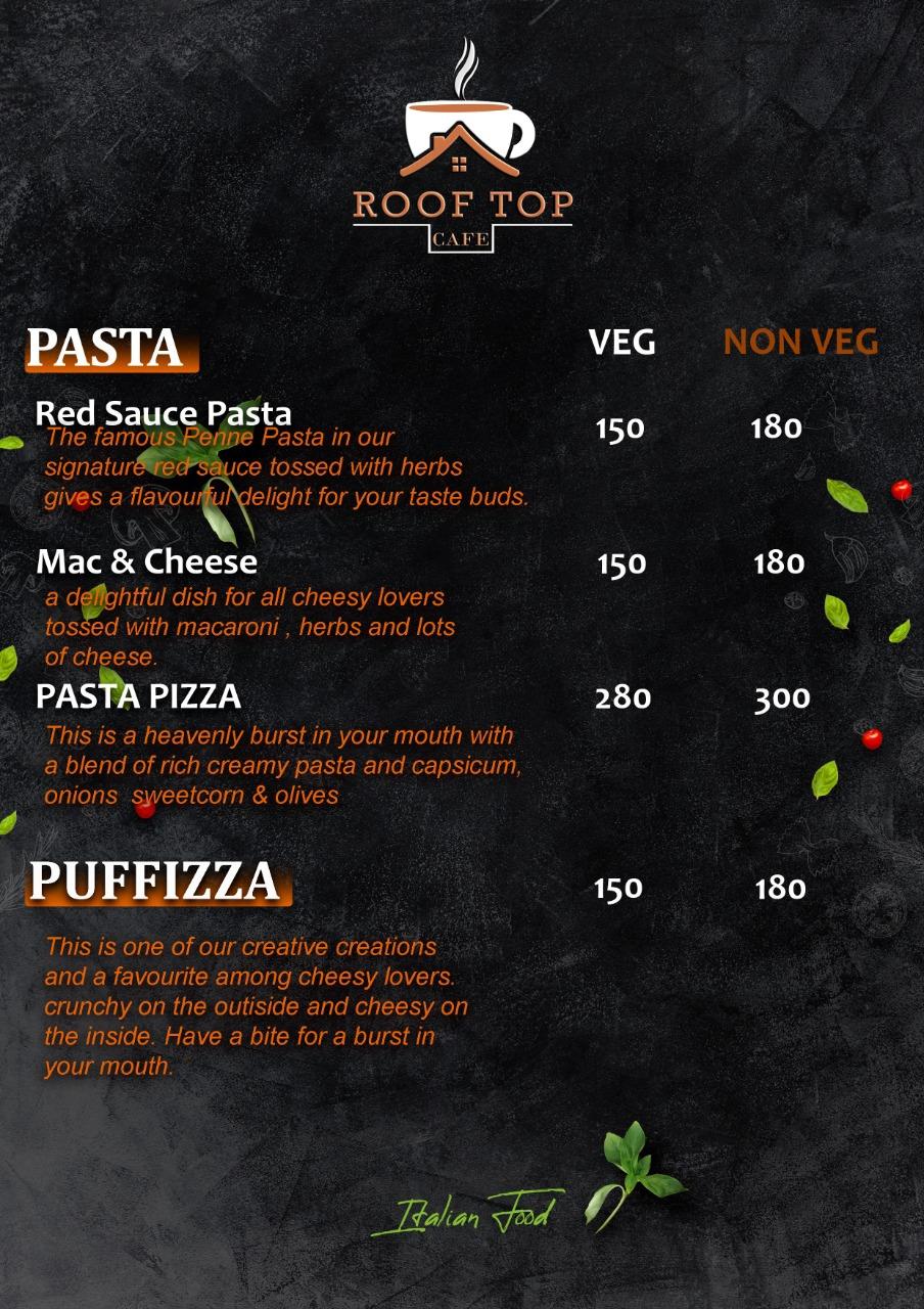 Menu at Roof Top Cafe, Port Blair, House No - 10