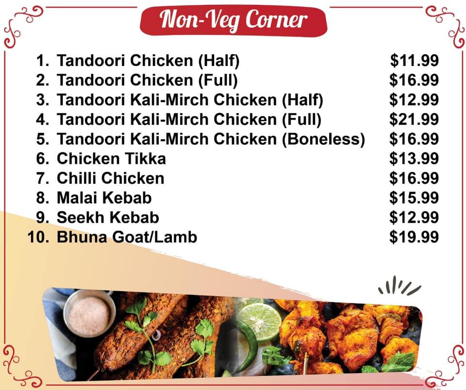 Menu at Samosa King restaurant, Doonside