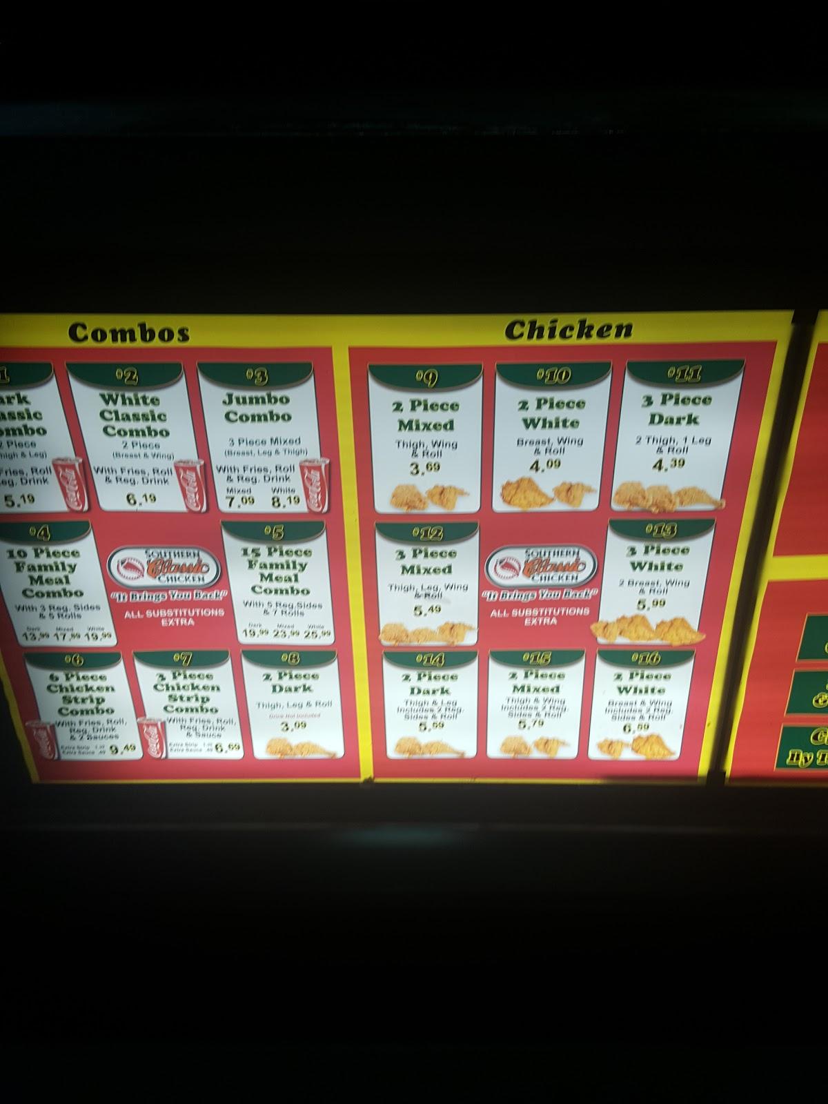 Menu at Southern Classic Chicken fast food, El Dorado