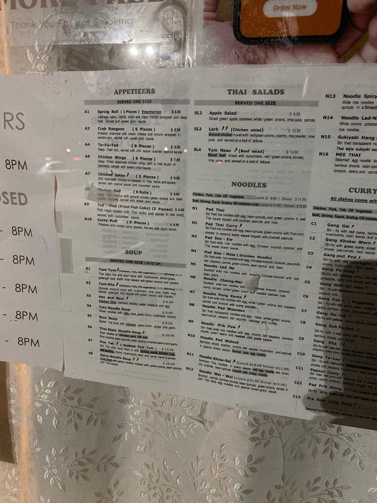Menu at Thai Taste To Go restaurant, Bloomfield Hills