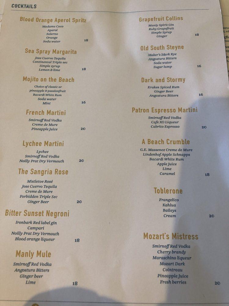 Menu at The Pantry Manly restaurant, Manly