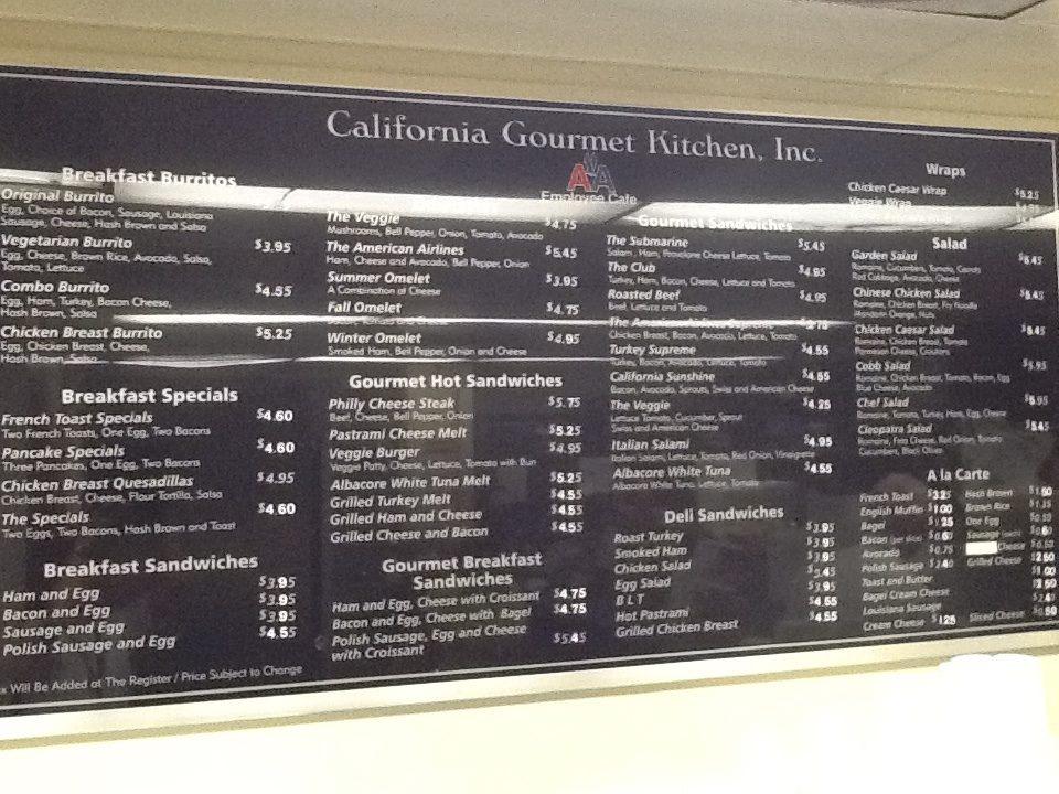Menu at American Employee Cafeteria (Ramp Level), Los Angeles