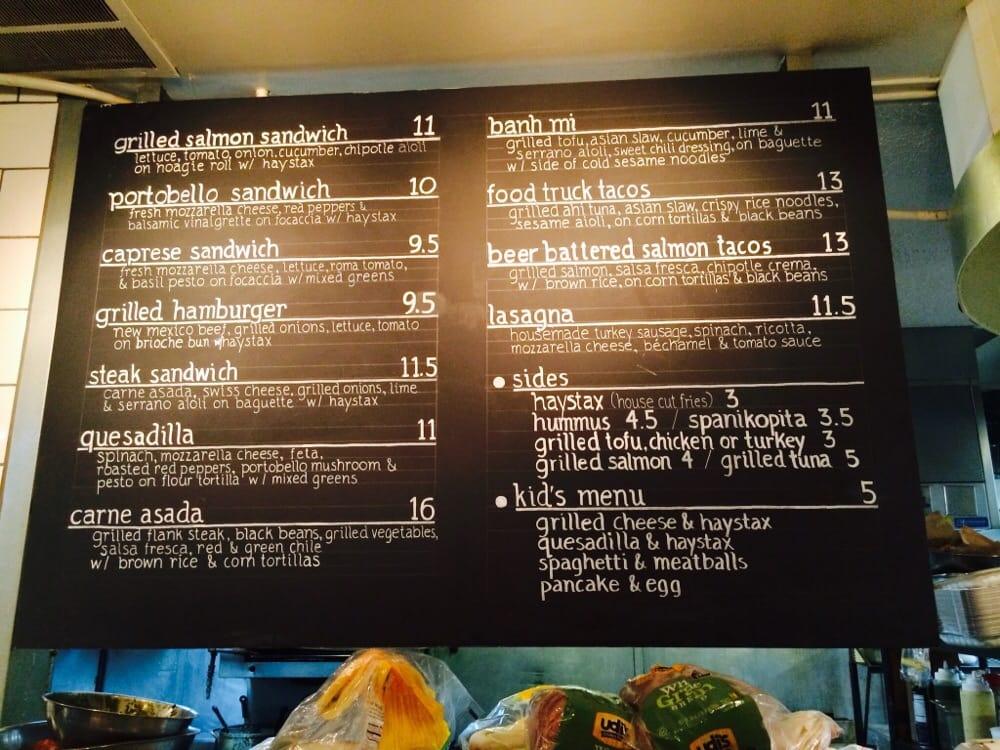 Menu at Counter Culture cafe, Santa Fe