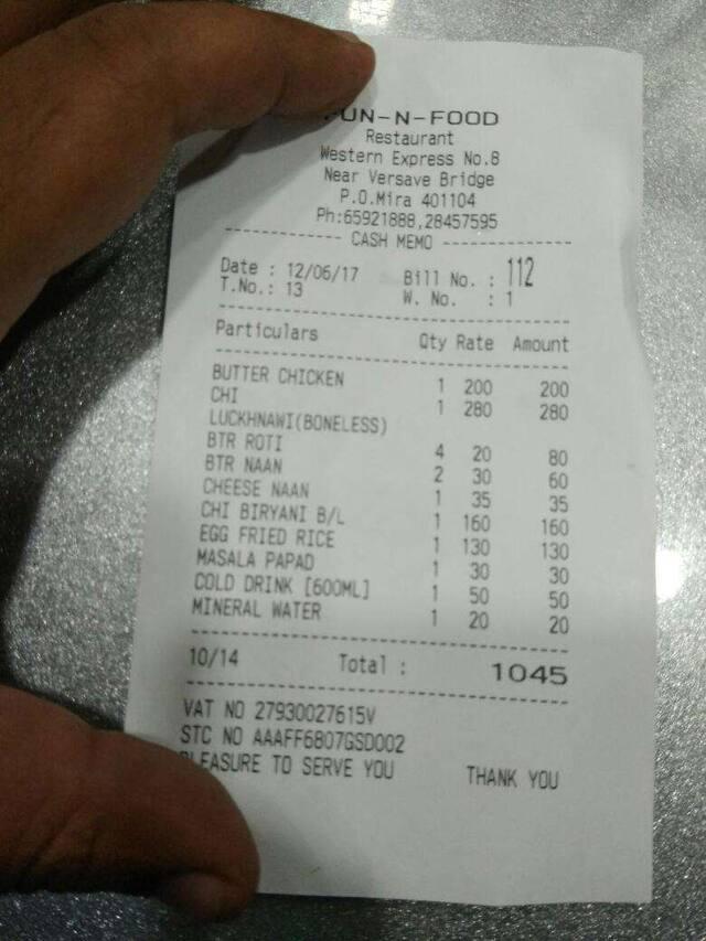 Menu at Hotel Fountain, Mira Bhayandar, Bridge