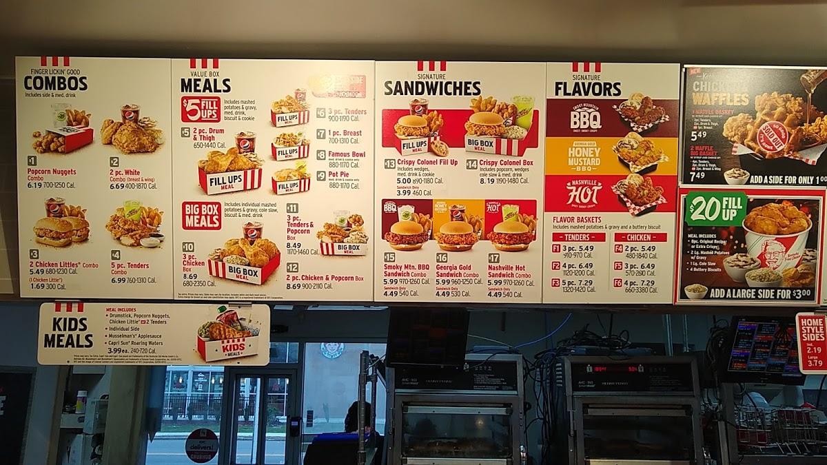 Menu at KFC fast food, Portsmouth, 440 Chestnut St