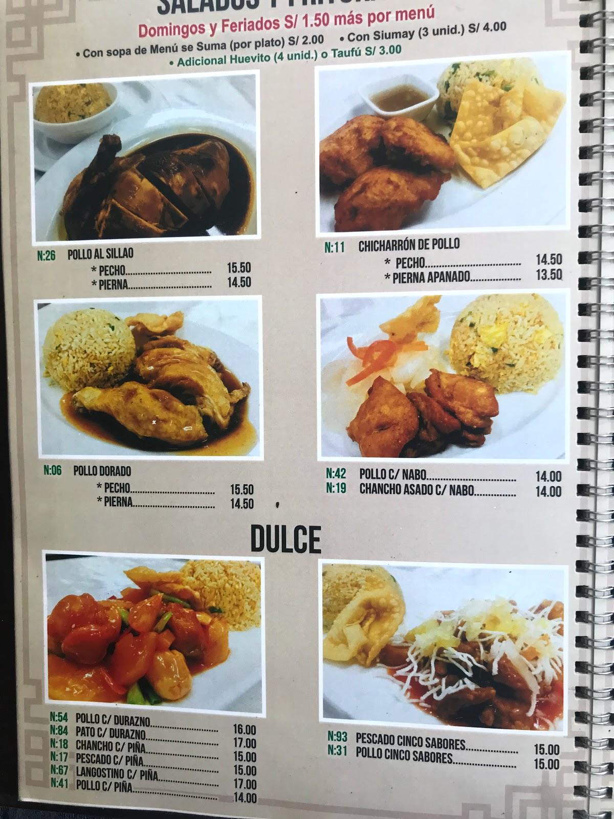 Menu at Restaurant Fong Loy, La Molina