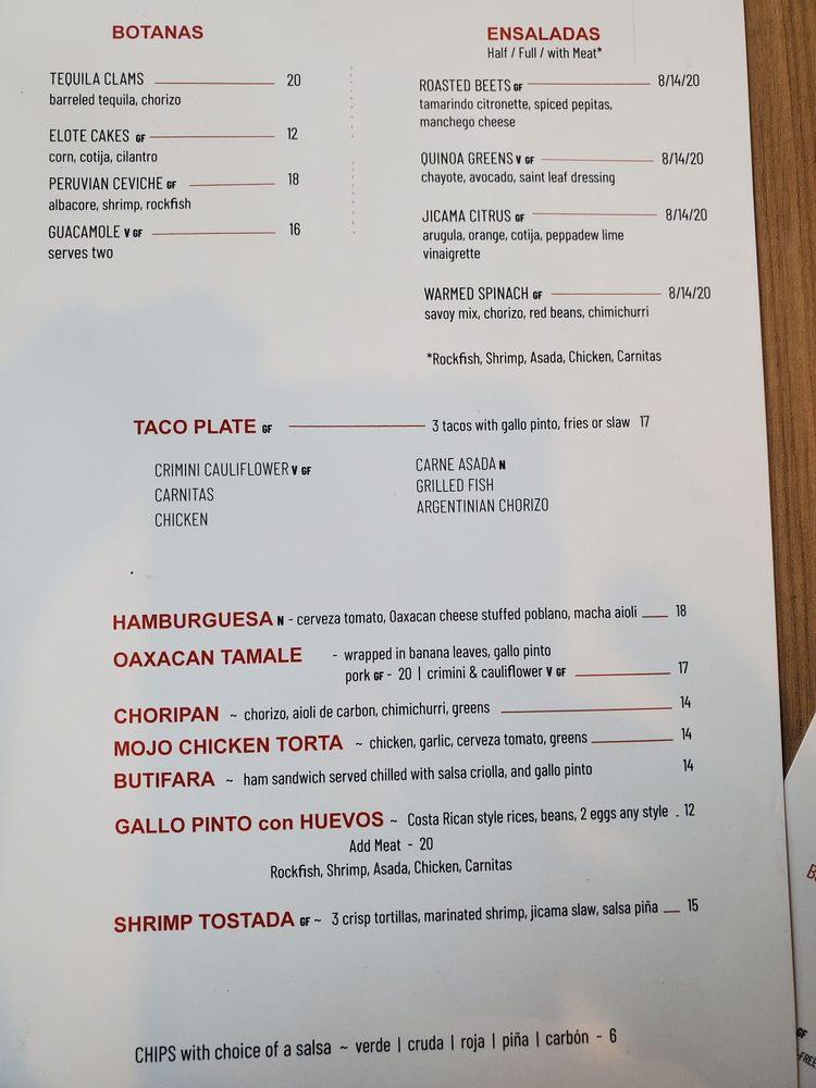 Menu at Terraza Waterfront Cafe, Coeur d'Alene