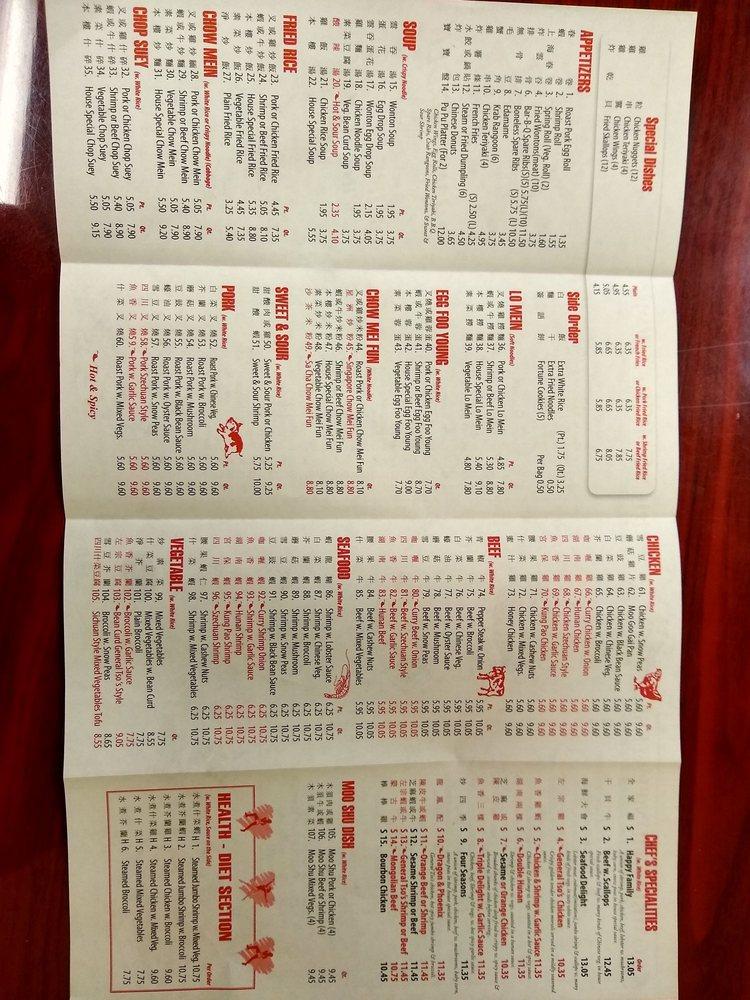 Zhang Garden Chinese Restaurant Menu | Fasci Garden