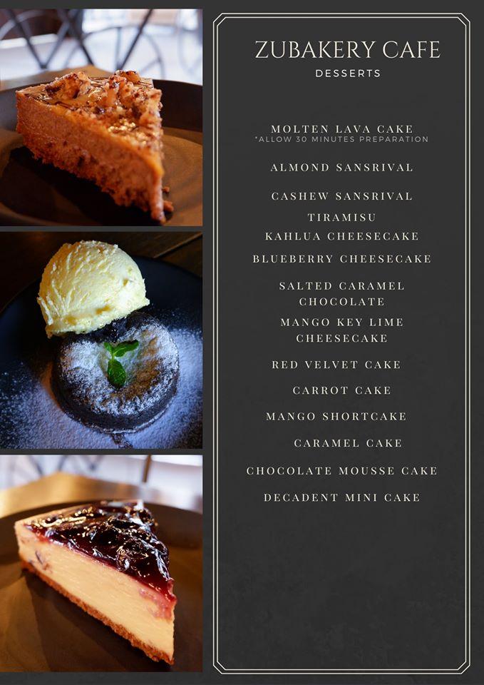 Menu at Zubakery Cafe Ph, Olongapo