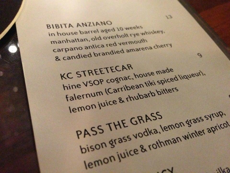 Menu at Extra Virgin cafe, Kansas City