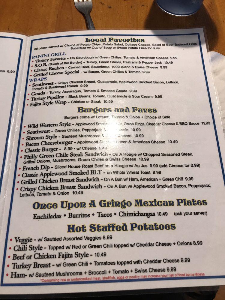 Menu at Once Upon A Sandwich restaurant, Cortez