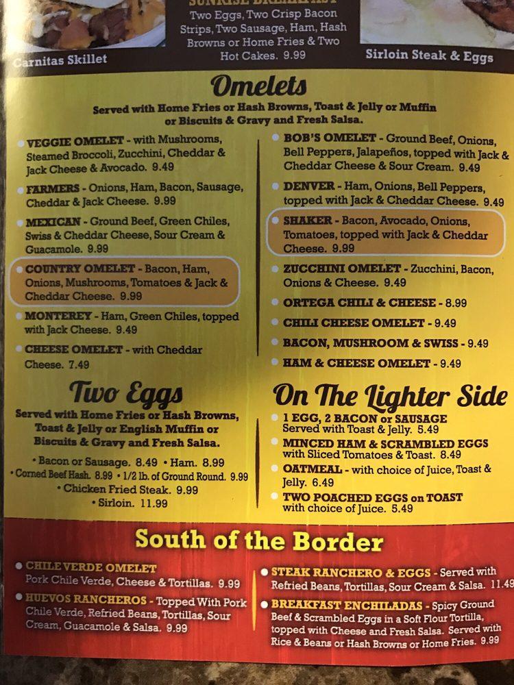 Menu at Village Grill restaurant, Tehachapi
