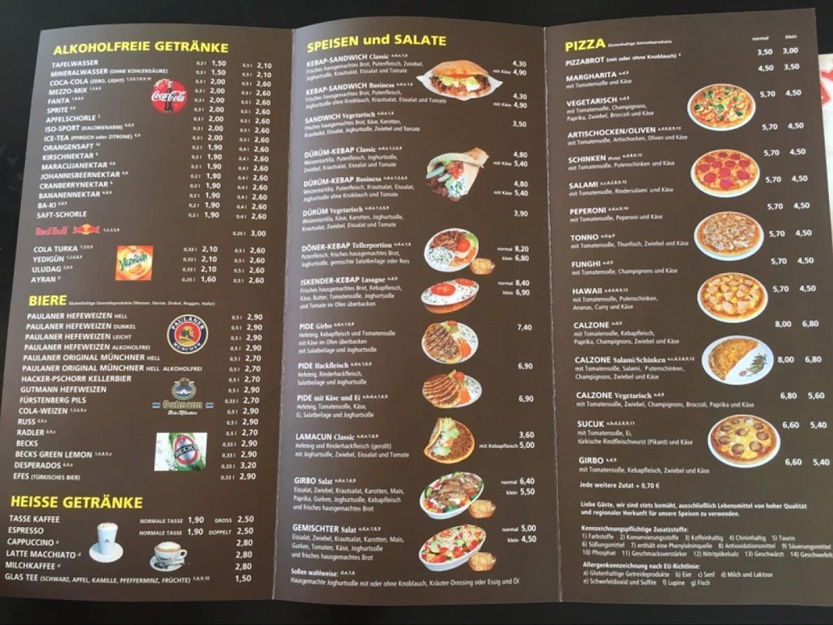 Speisekarte von Girbo Imbiss fast Food, Meitingen