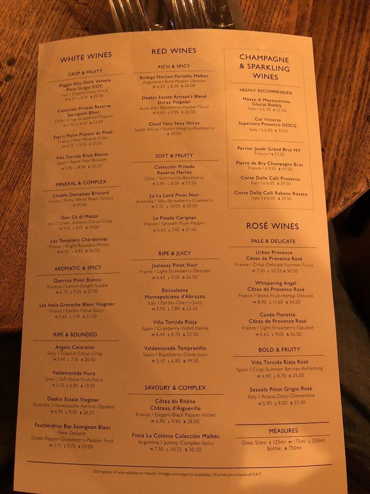 Menu at Blue Boar pub & bar, Chipping Norton