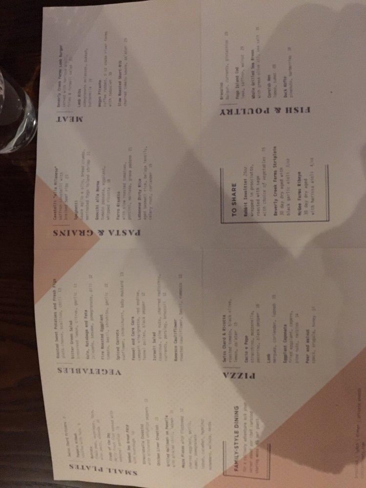 Menu at Constantine Toronto restaurant, Toronto