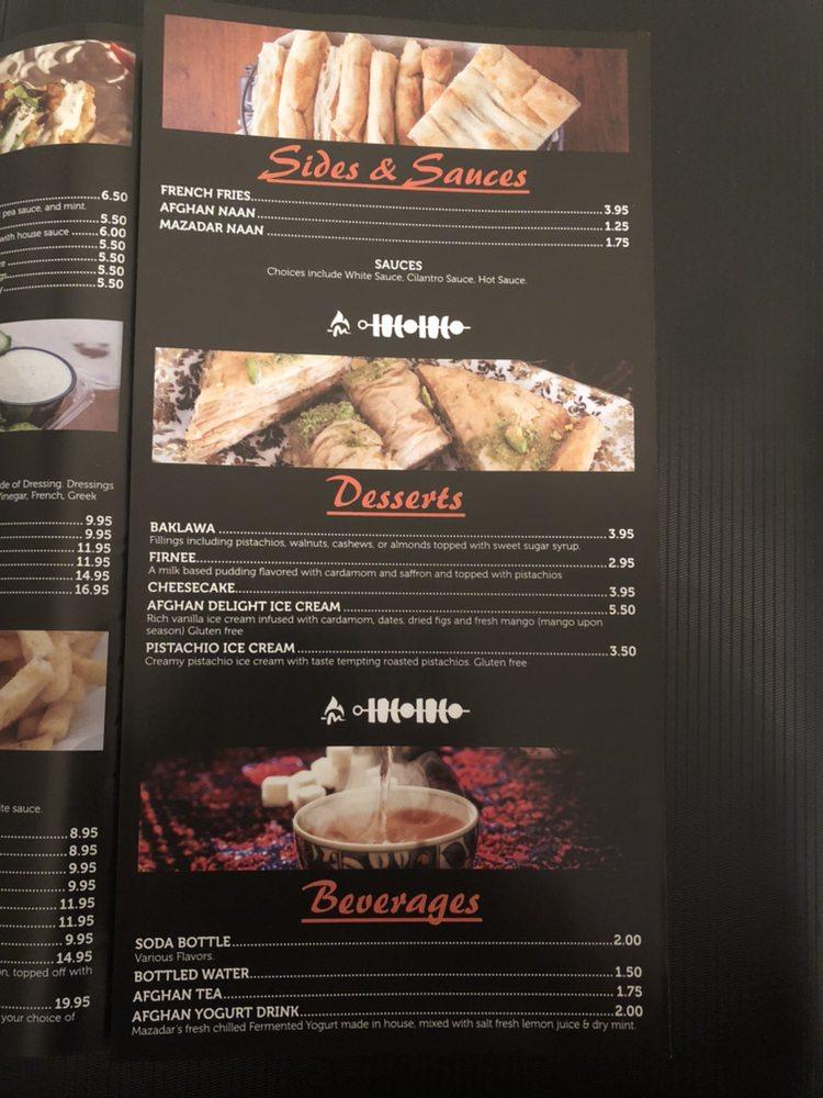 Menu at Mazadar Mediterranean Kitchen restaurant, Albany