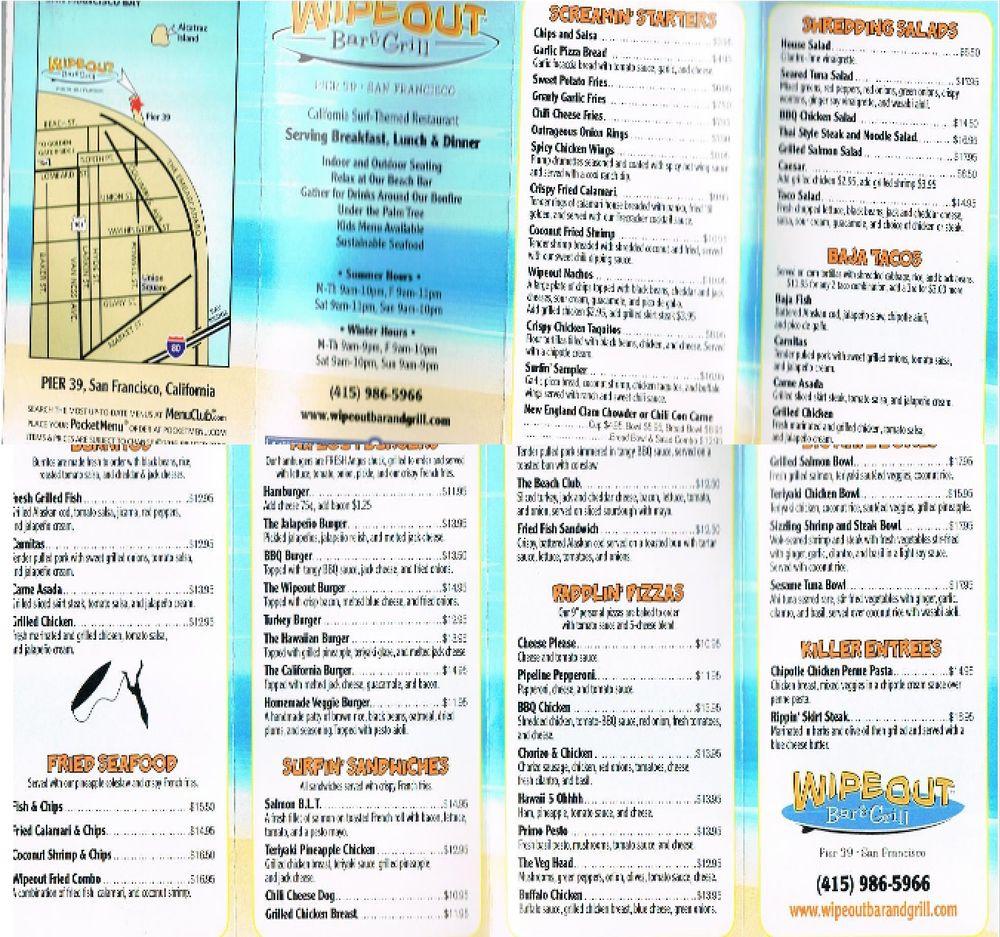 Menu at Wipeout Bar & Grill, San Francisco