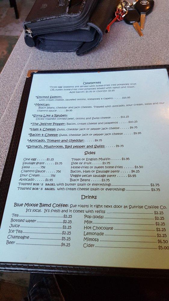 Menu at Blue Moose Cafe, Port Townsend