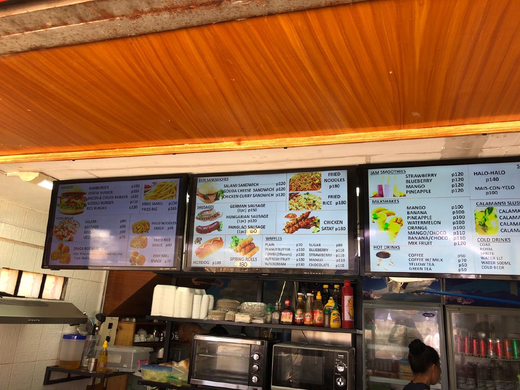 Menu at Hungry monkey restaurant, Panglao