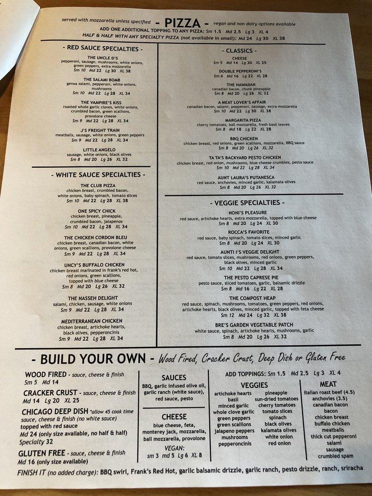 Menu at Mamma Celeste's Gastropub & Pizzeria, Sparks