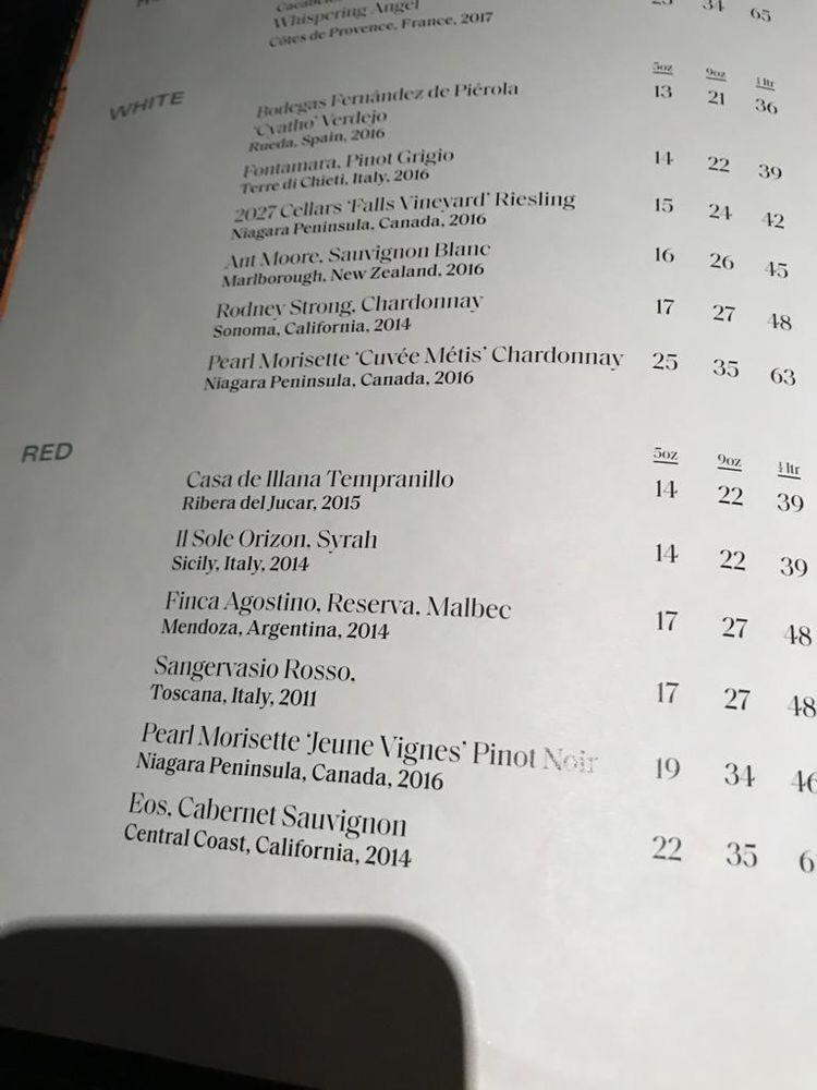 Menu at Mister C. pub & bar, Toronto