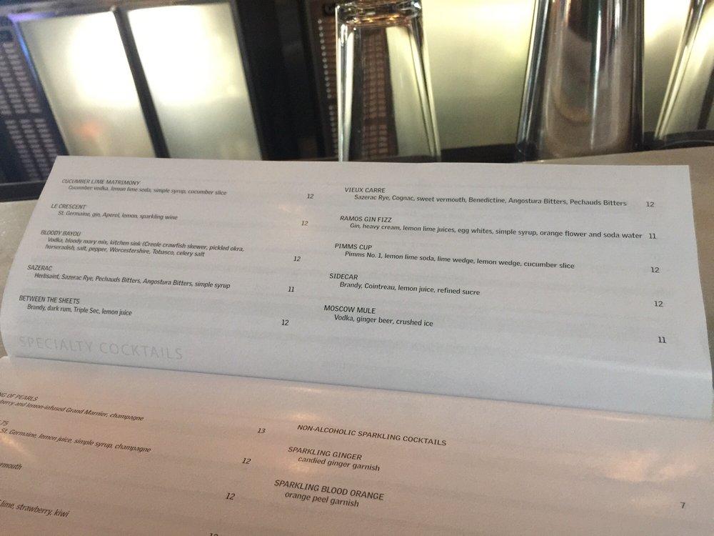 Menu at Longitude 90 pub & bar, New Orleans