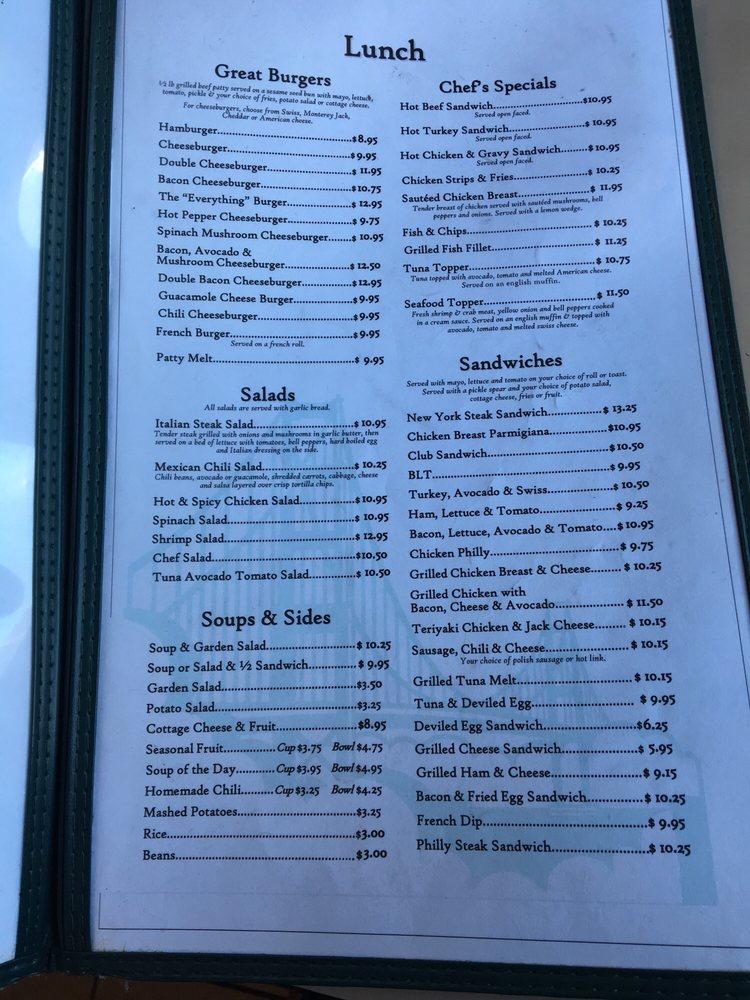 Menu at Bayside Cafe, San Francisco, Bayshore Blvd
