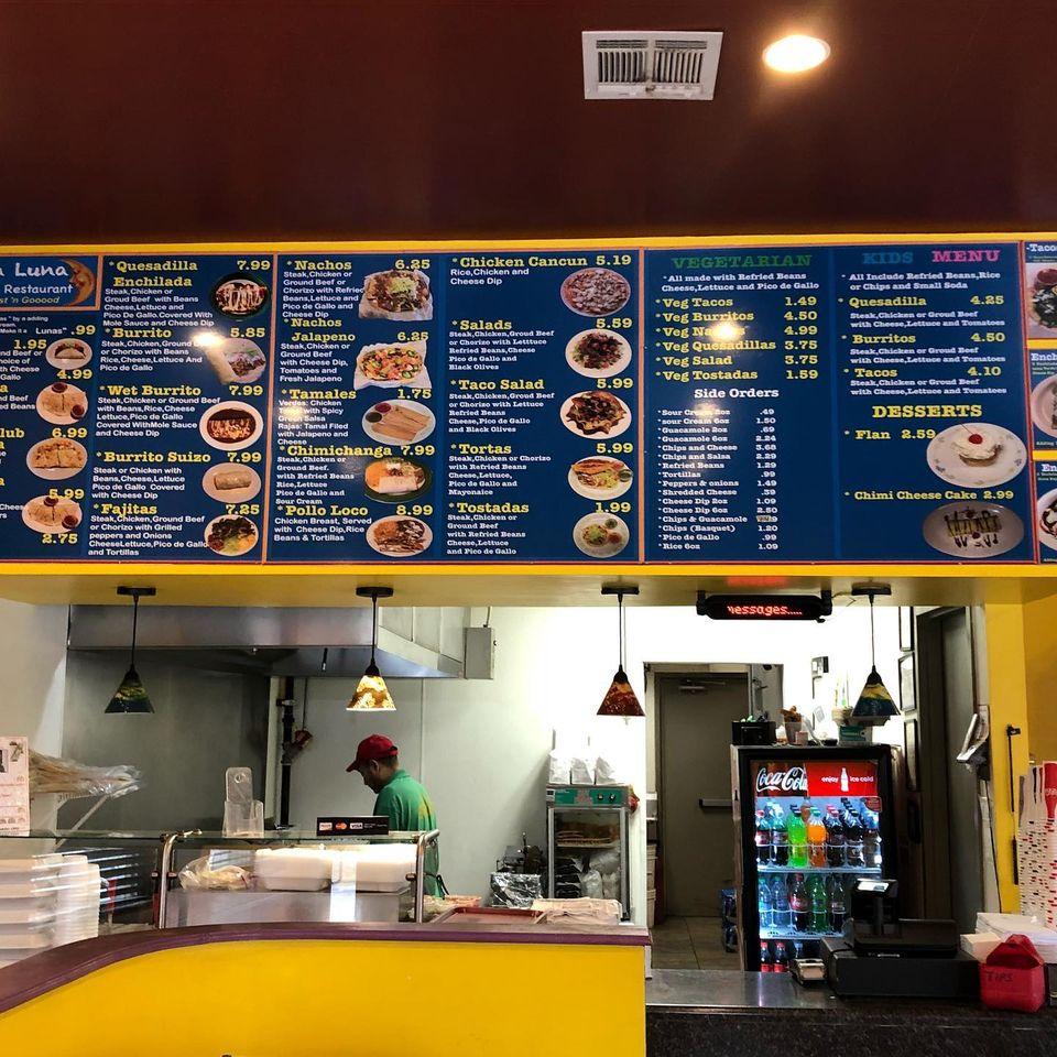 Menu at Don Luna Mexican Restaurant, Marion