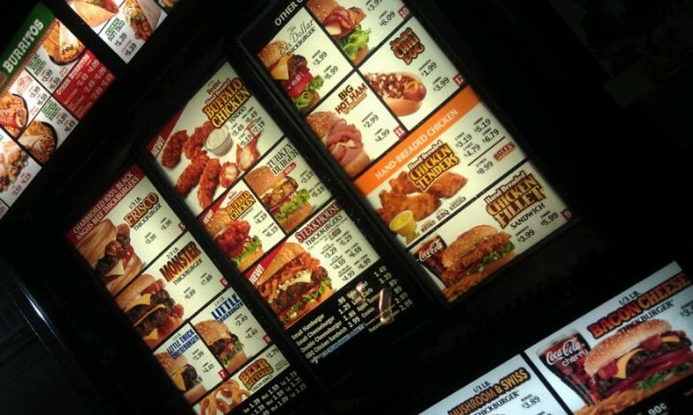 Menu at Hardee’s fast food, Fultondale, Decatur Hwy