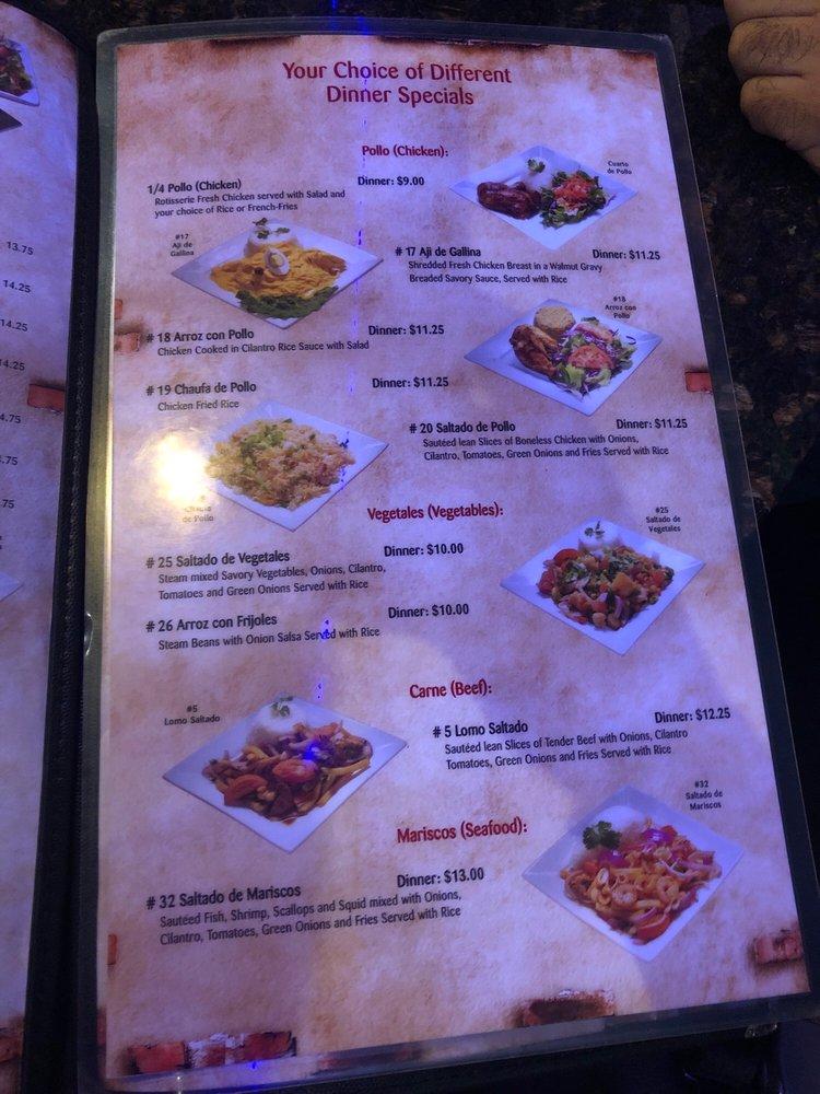 Menu at El Pollo Inka Gardena Peruvian Restaurant & Nightclub, Gardena ...