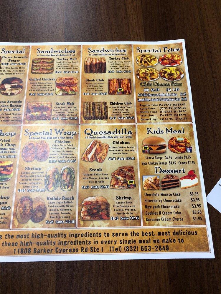 Menu at JLB Eatery restaurant, Cypress, Barker Cypress Rd ste i