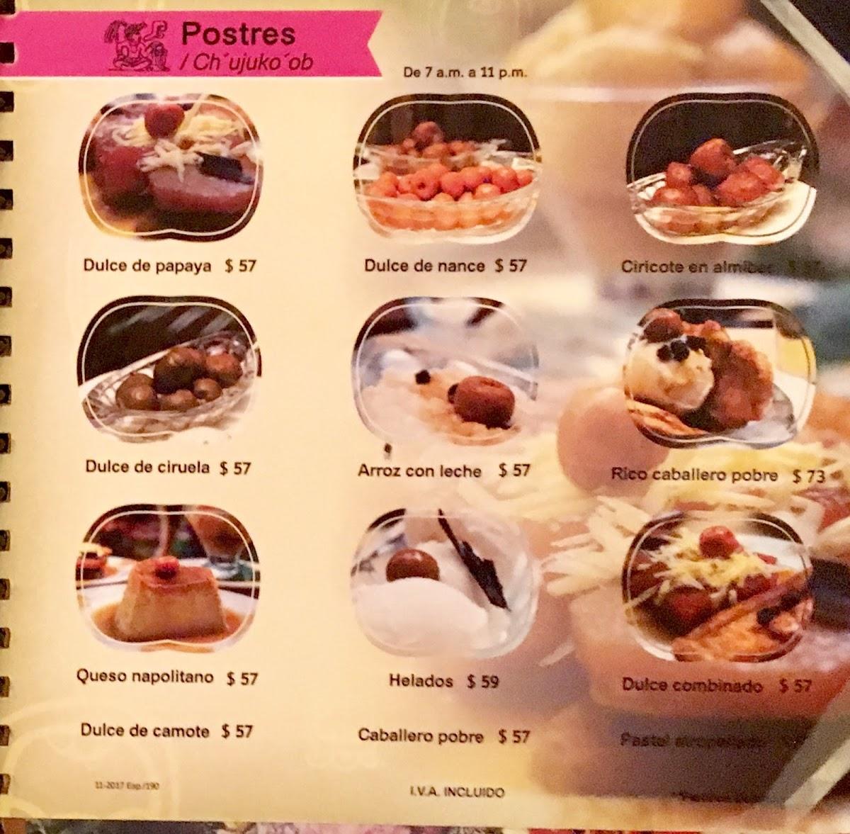 Carta del restaurante La Chaya Maya, Merida, C. 57 x 62