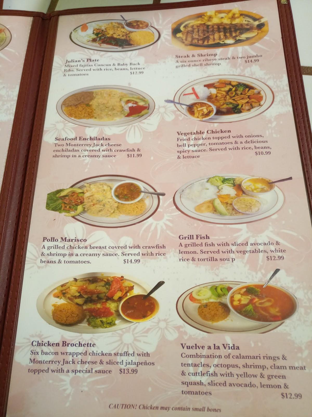Menu at Laura's Cafe, El Campo