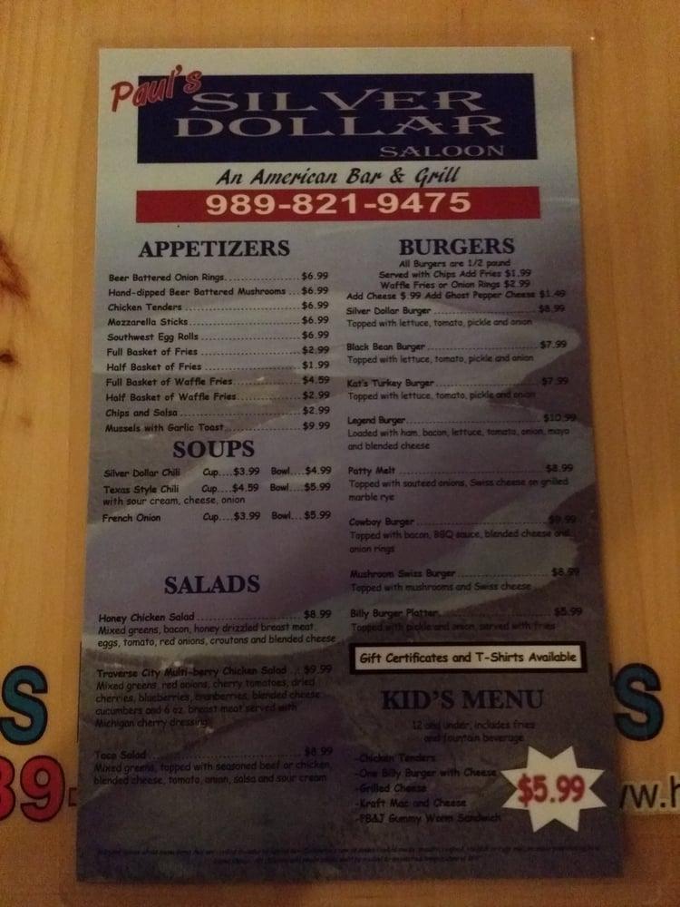 Menu at Silver Dollar Pub & Grill, Higgins Lake, W Higgins Lake Dr